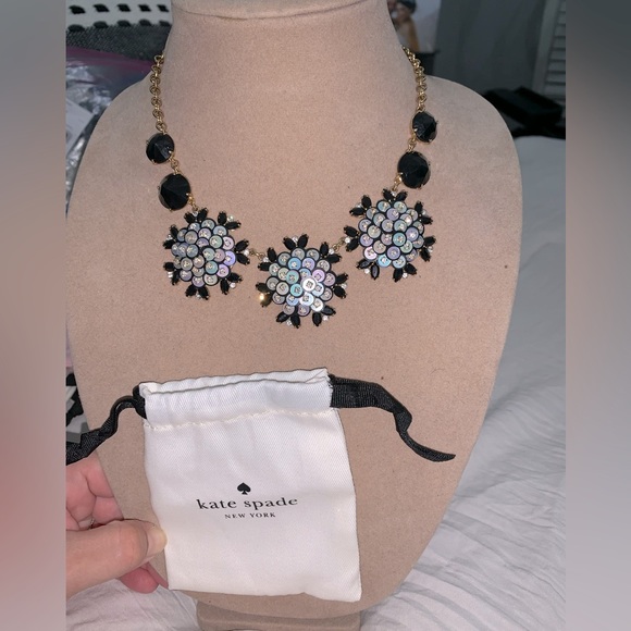 kate spade | Jewelry | Kate Spade Be Bold Statement Necklace Gold Black ...